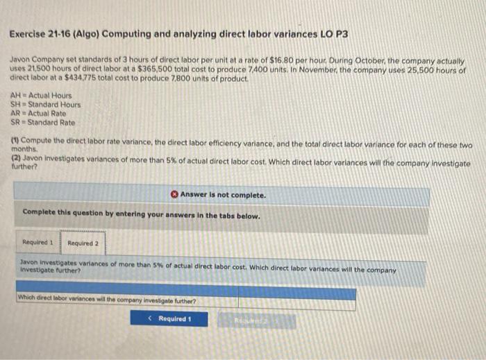 Solved Exercise 21-16 (Aigo) Computing and analyzing direct | Chegg.com