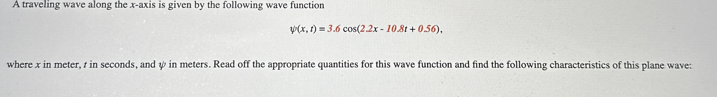Solved A traveling wave along the x-axis is given by the | Chegg.com