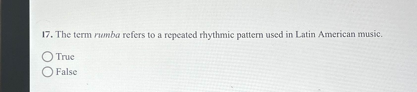 Solved The term rumba refers to a repeated rhythmic pattern | Chegg.com