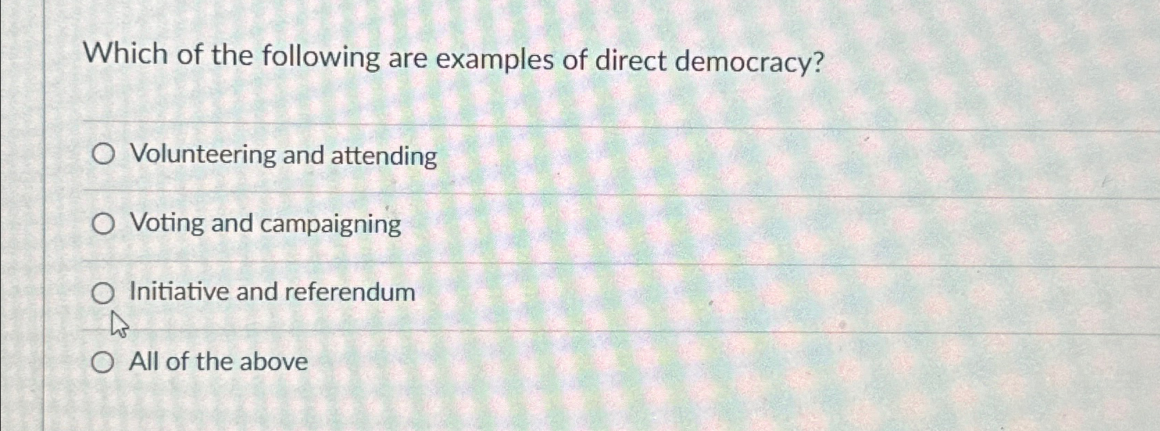 Solved Which of the following are examples of direct | Chegg.com