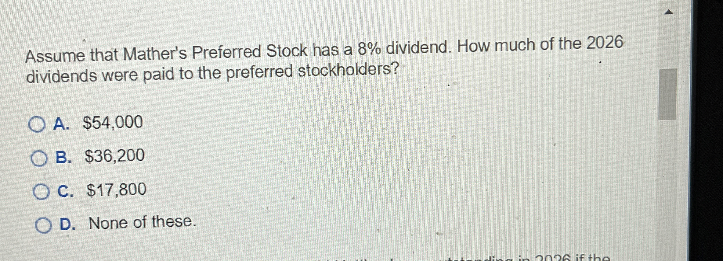 Solved Assume that Mather's Preferred Stock has a 8% | Chegg.com Solved Assume that Mather's Preferred Stock has a 8% | Chegg.com