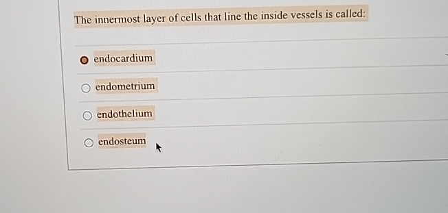 Solved The innermost layer of cells that line the inside | Chegg.com