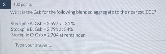 Solved What is the Gsb for the following blended aggregate | Chegg.com