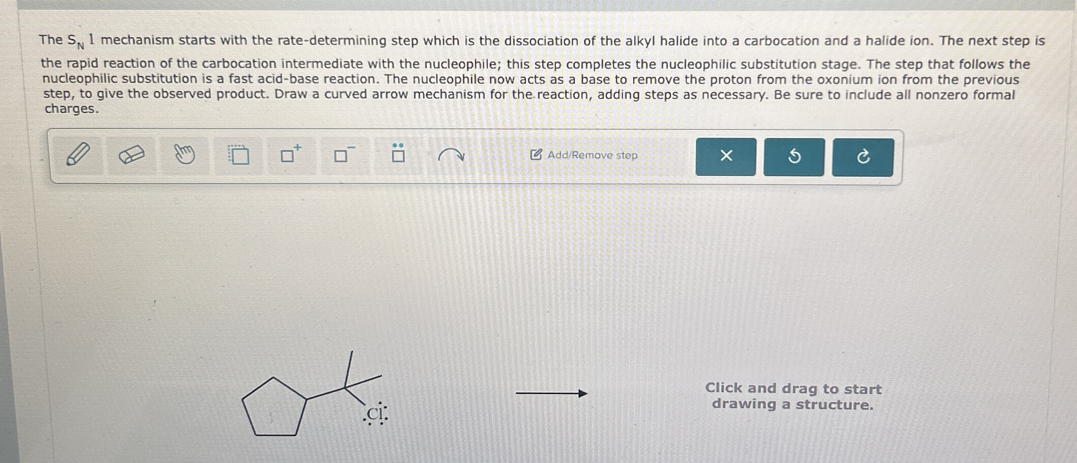 Solved The SN1 ﻿mechanism starts with the rate-determining | Chegg.com