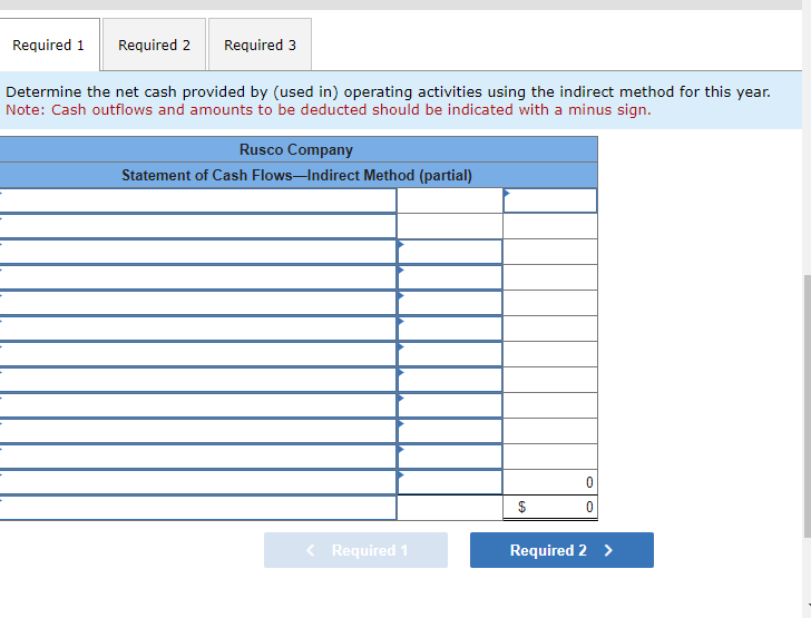 Solved Required 1Determine the net cash provided by (used | Chegg.com