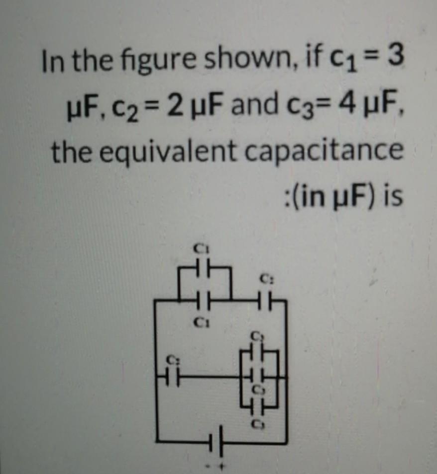 Solved In the figure shown, if c1 = 3 UF, C2 = 2 pF and C3= | Chegg.com