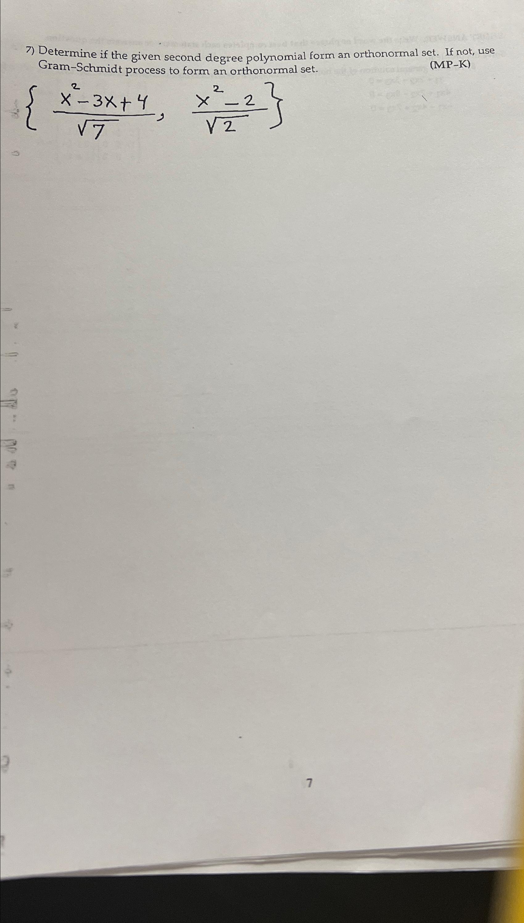 Solved Determine if the given second degree polynomial form | Chegg.com