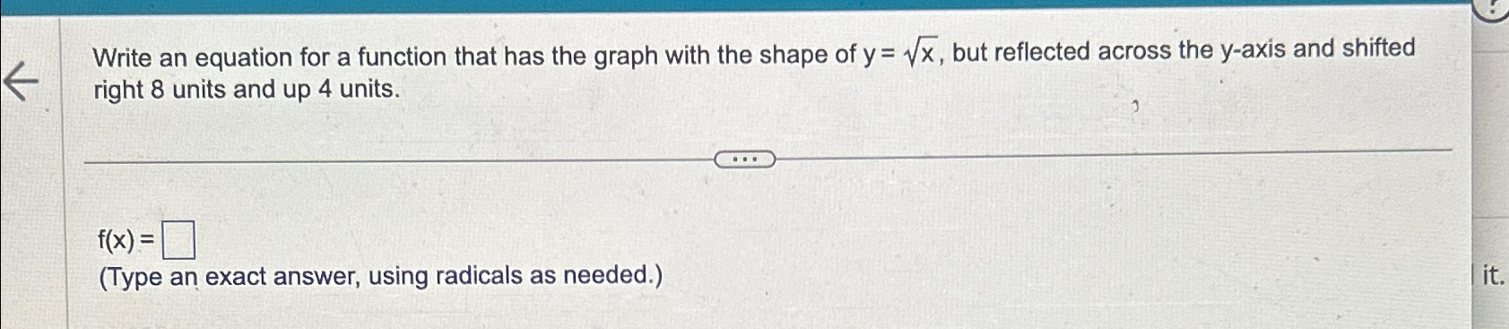 Solved Write an equation for a function that has the graph | Chegg.com