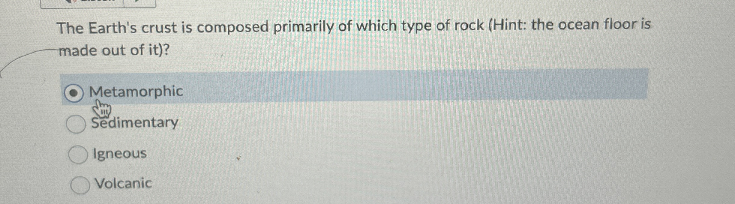 Solved The Earth's crust is composed primarily of which type | Chegg.com