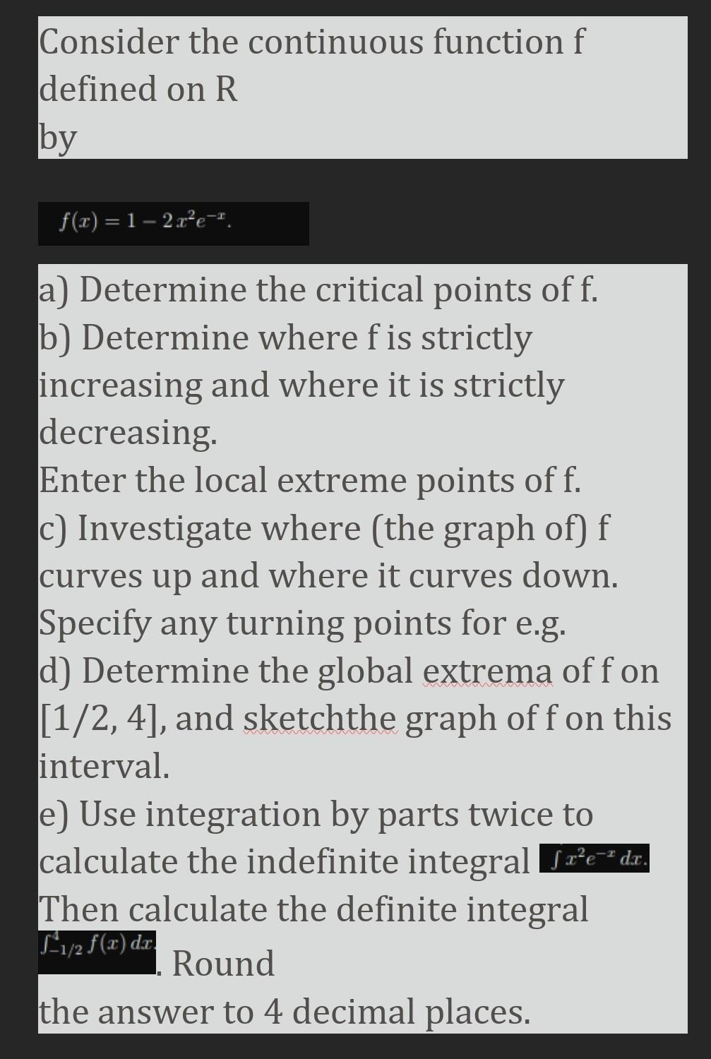 Solved solve it on Paper Consider the continuous function | Chegg.com