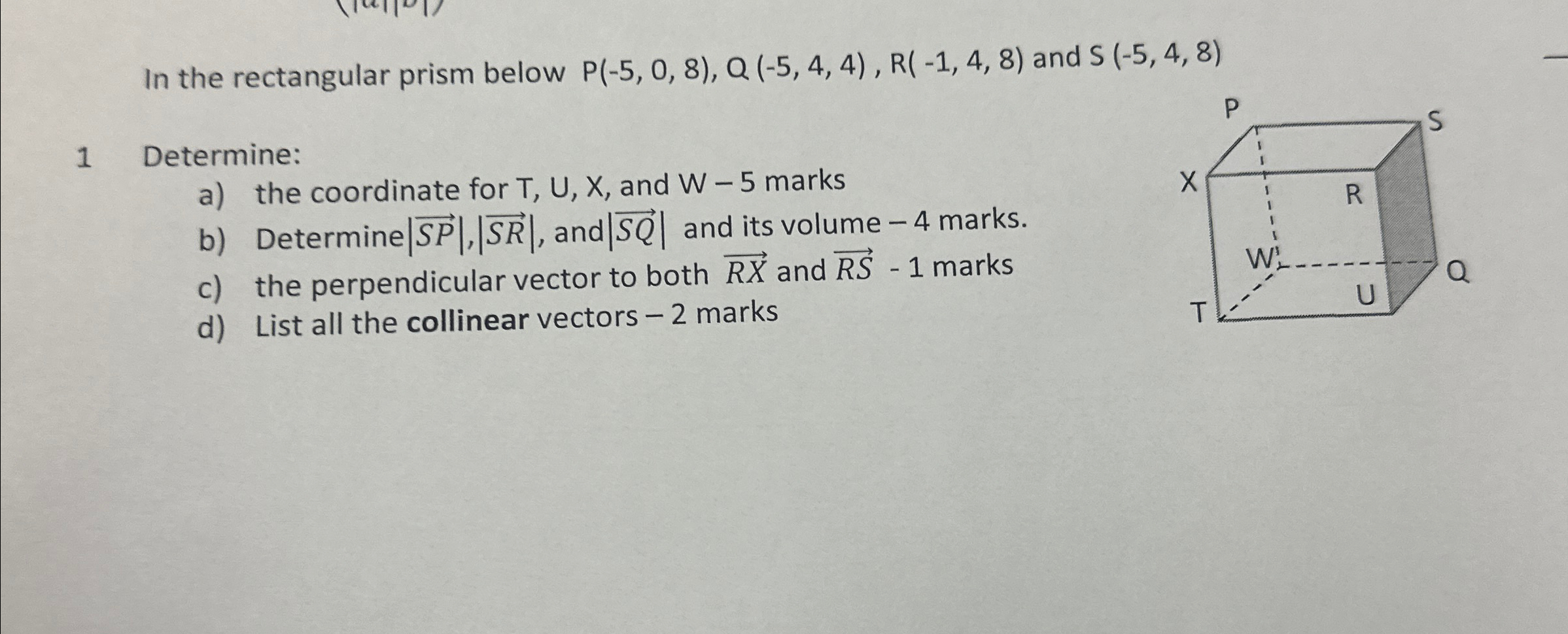 In the rectangular prism below | Chegg.com