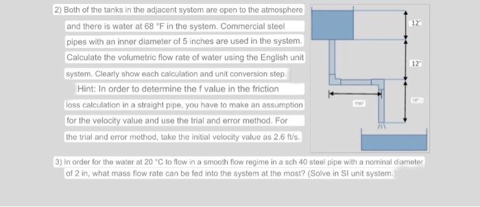 3) In order for the water at 20∘C to flow in a smooth | Chegg.com