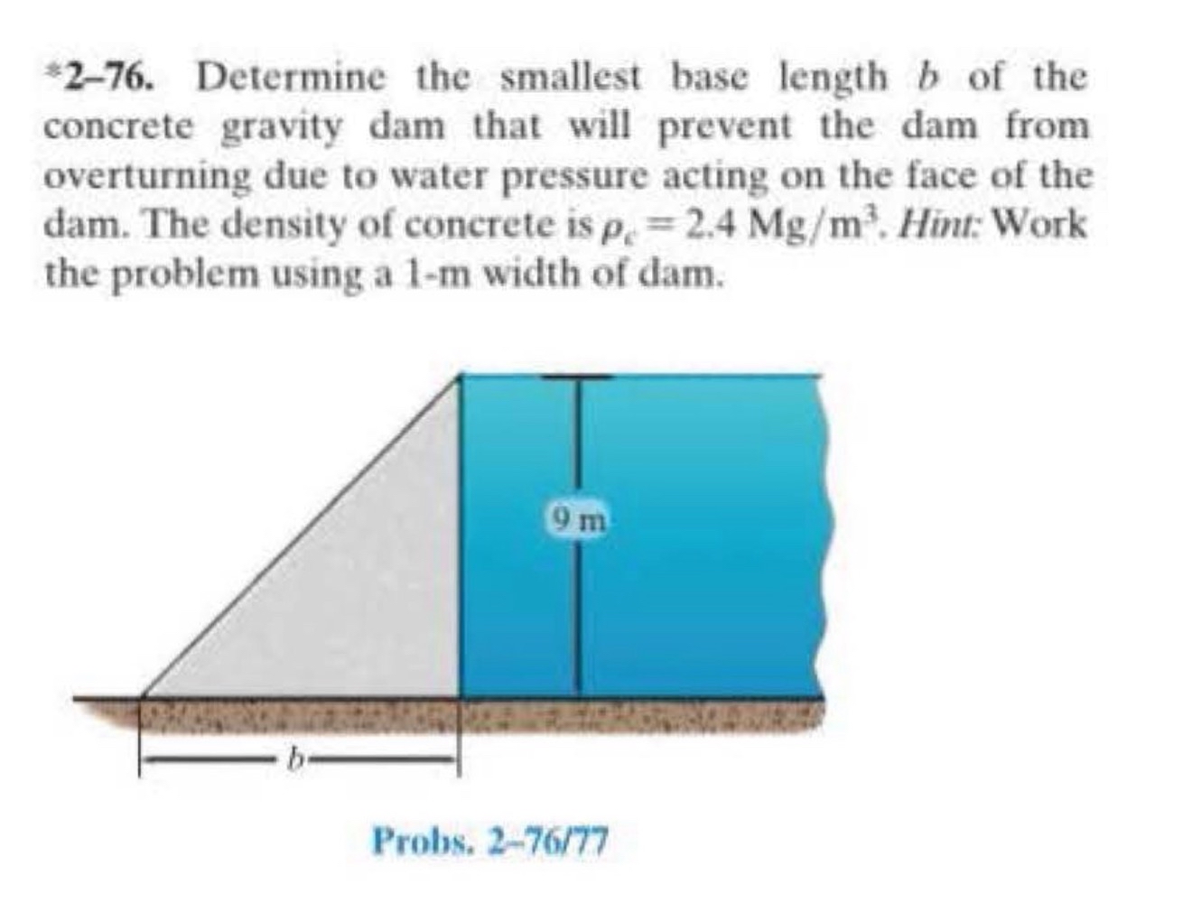 Solved 2-76. ﻿Determine the smallest base length b ﻿of the | Chegg.com