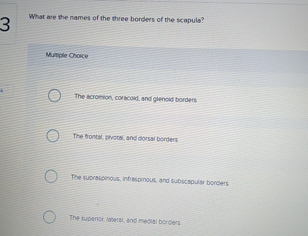 Solved What are the names of the three borders of the | Chegg.com