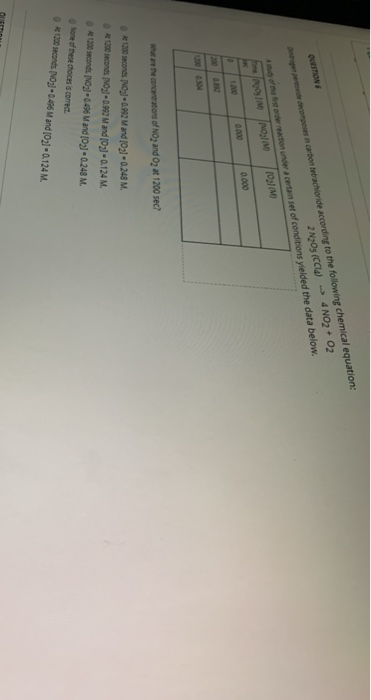 Solved QUEMON Decomposer in carbon achloride according to | Chegg.com