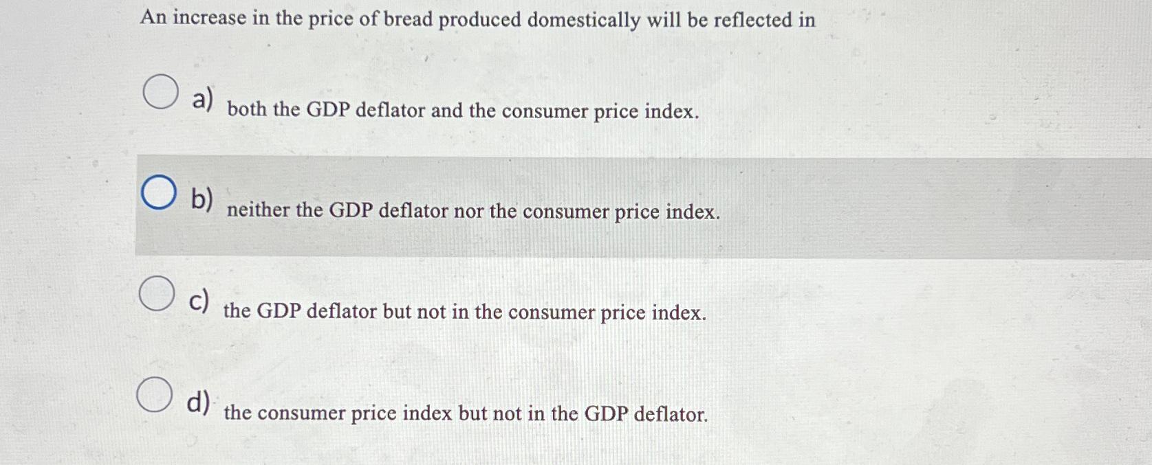 Solved An increase in the price of bread produced | Chegg.com