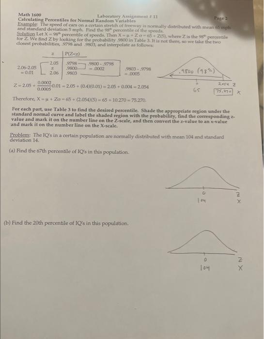 Solved Math 1600 Laboratory Assignment 111 Calculating | Chegg.com