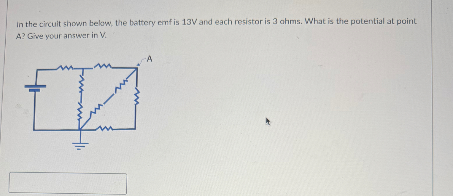 [Solved]: In the circuit shown below, the battery emf is 13