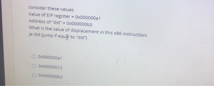 Solved consider these values Value of EIP register = | Chegg.com