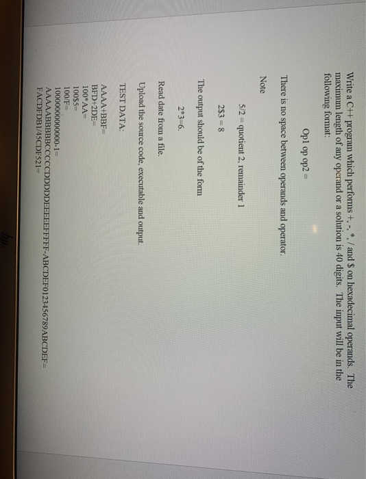 Solved Write A Ch Program Which Performs And S On 