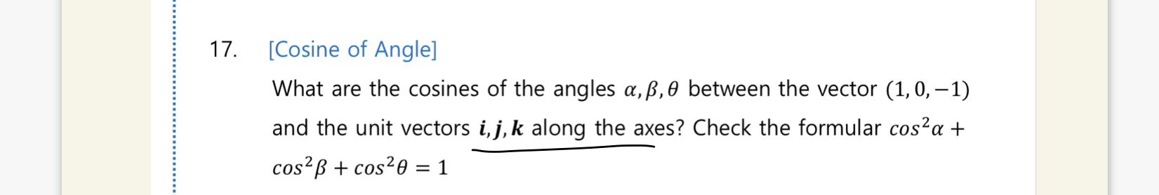 [Cosine of Angle]What are the cosines of the angles | Chegg.com