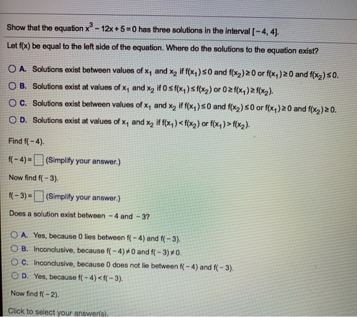 Solved Show that the equation x3 - 12x + 5 = 0 has three | Chegg.com