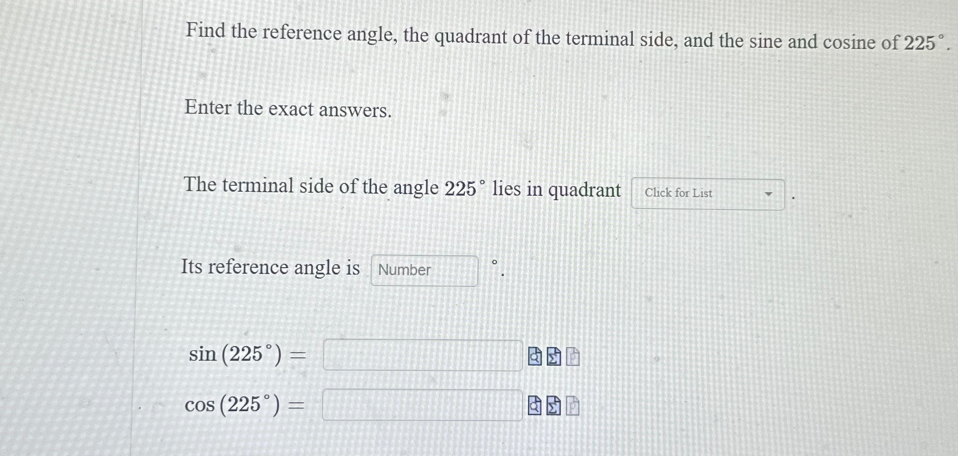 Solved Find the reference angle, the quadrant of the | Chegg.com