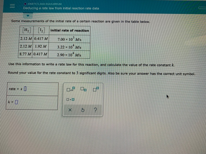 Solved O KINETICSAND EQUILIBRIUM Deducing a rate law from | Chegg.com