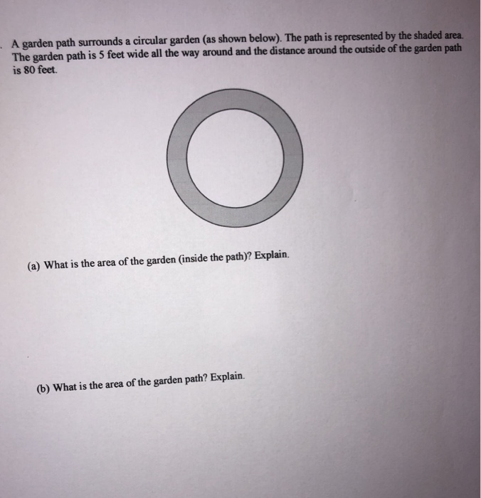Solved A garden path surrounds a circular garden (as shown | Chegg.com