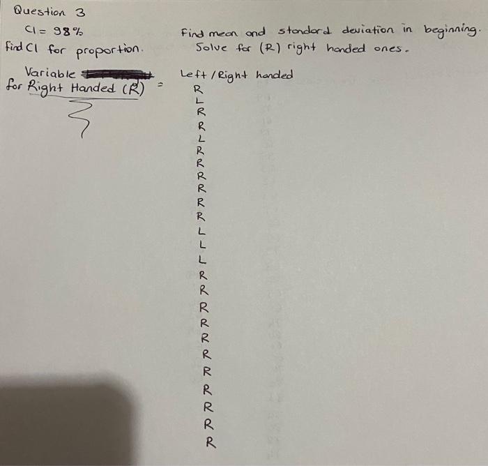 Solved for each question first find mean and standart | Chegg.com