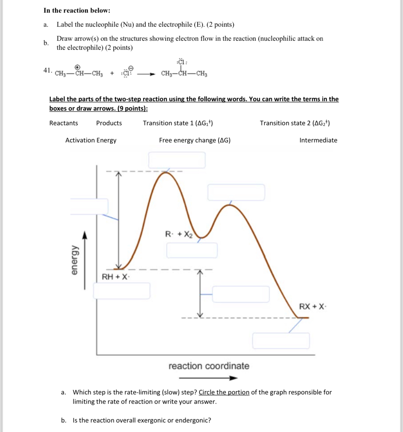 Solved In the reaction below:a. ﻿Label the nucleophile (Ν) | Chegg.com