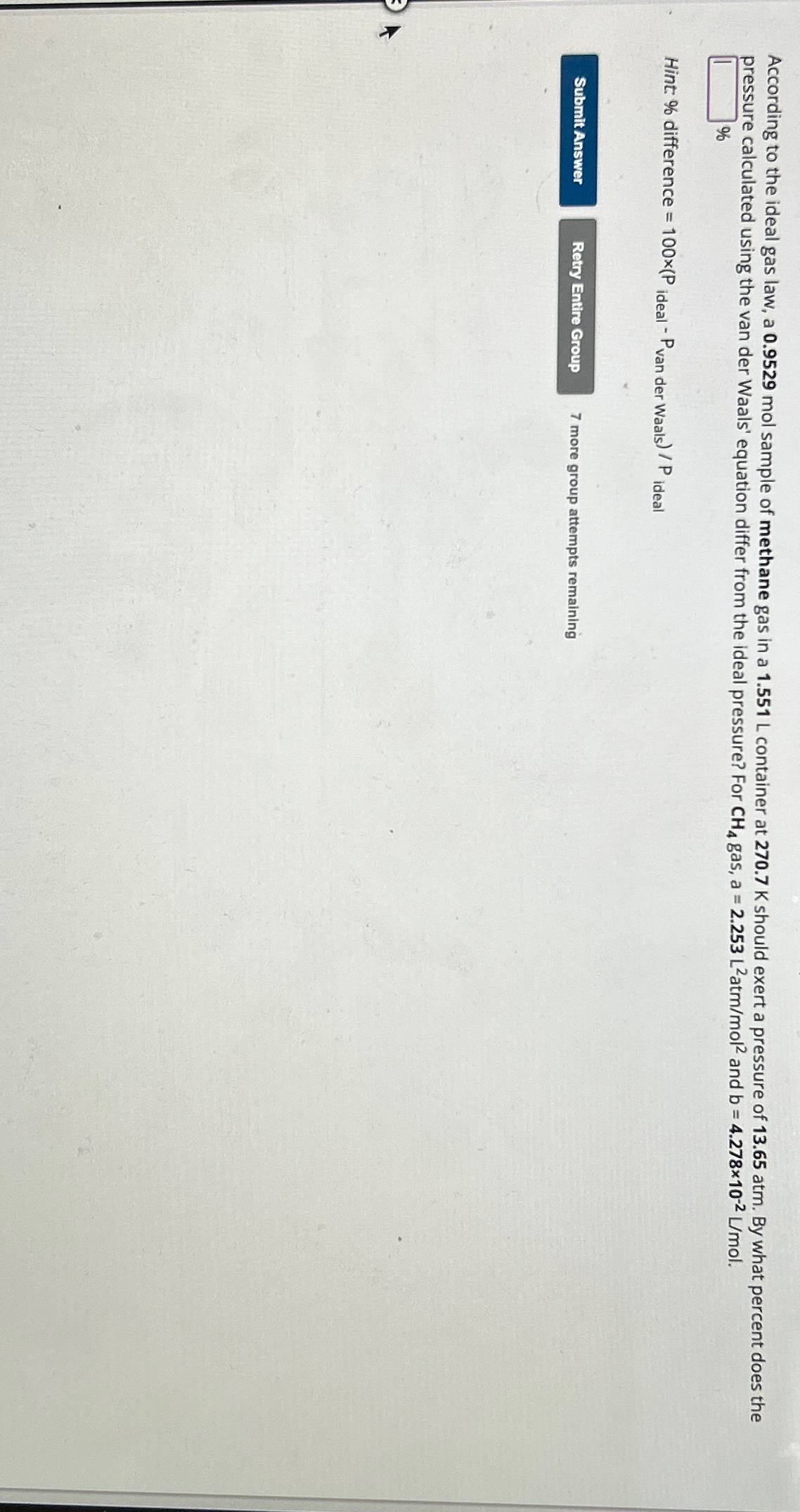 Solved According to the ideal gas law, a 0.9529mol sample of | Chegg.com