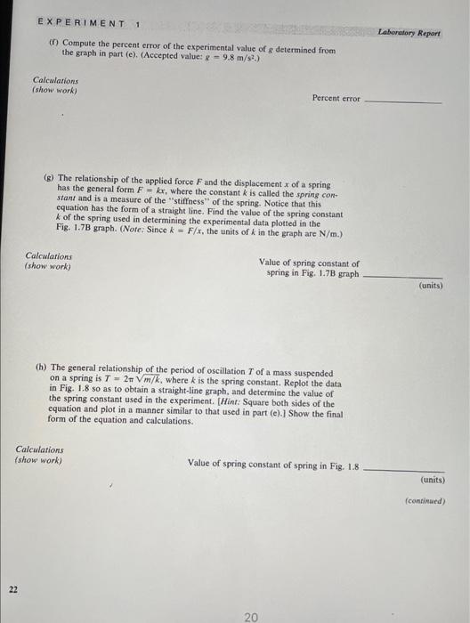 Solved Experimental Error and Data Analysis Laboratory | Chegg.com