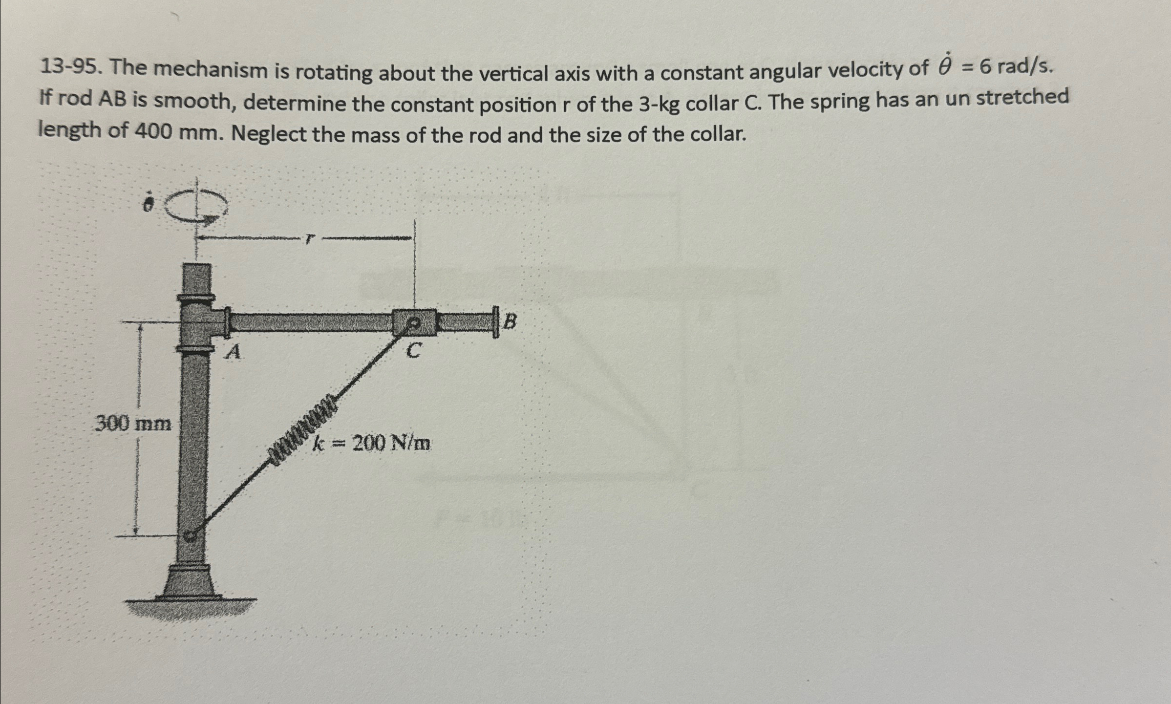 Solved 13-95. ﻿The mechanism is rotating about the vertical | Chegg.com