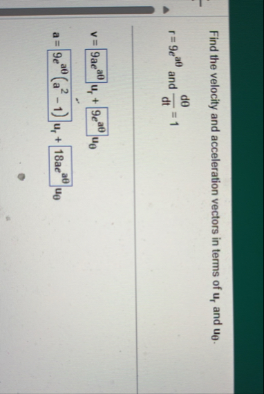Solved Find the velocity and acceleration vectors in terms | Chegg.com