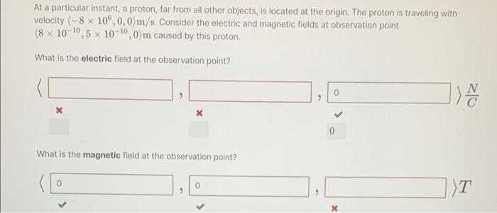 Solved At a particular instant, a proton, far from all other | Chegg.com