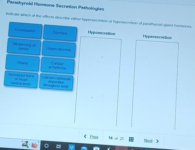 Solved Parathyroid Hormone Secretion Pathologies Indicate | Chegg.com