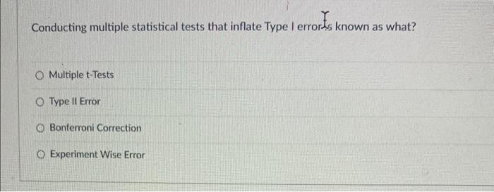 Solved Conducting multiple statistical tests that inflate | Chegg.com