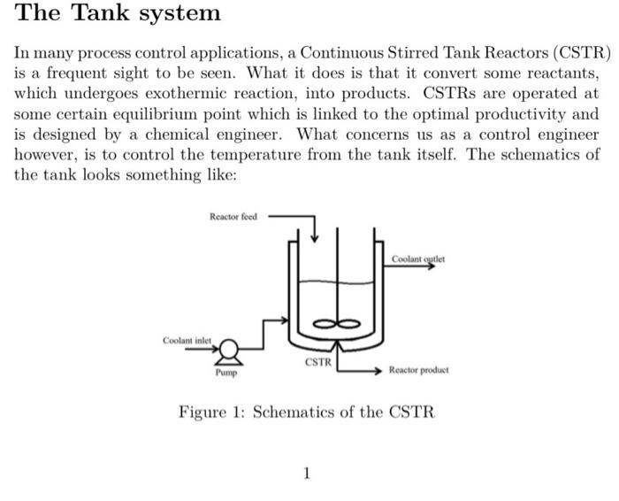 The Tank system In many process control applications, | Chegg.com