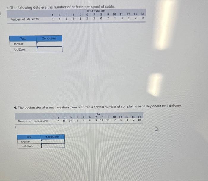 Solved c. The following data are the number of defects per | Chegg.com