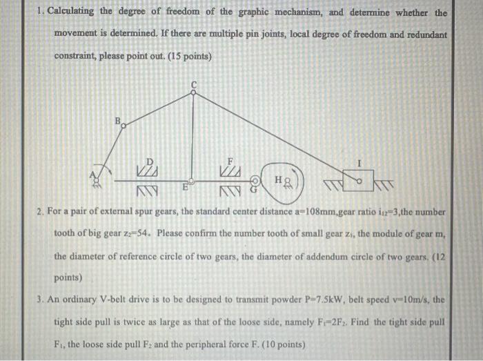 1. Calculating the degree of freedom of the graphic | Chegg.com
