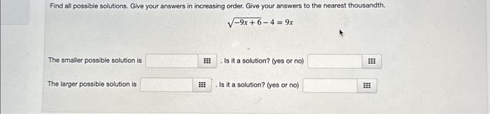 Solved Find all possible solutions. Give your answers in | Chegg.com