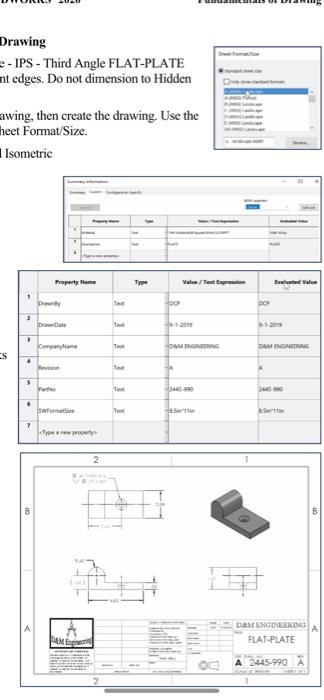 Solved Exercise 9.6: FLAT-PLATE Drawing Create the A (ANSI) | Chegg.com