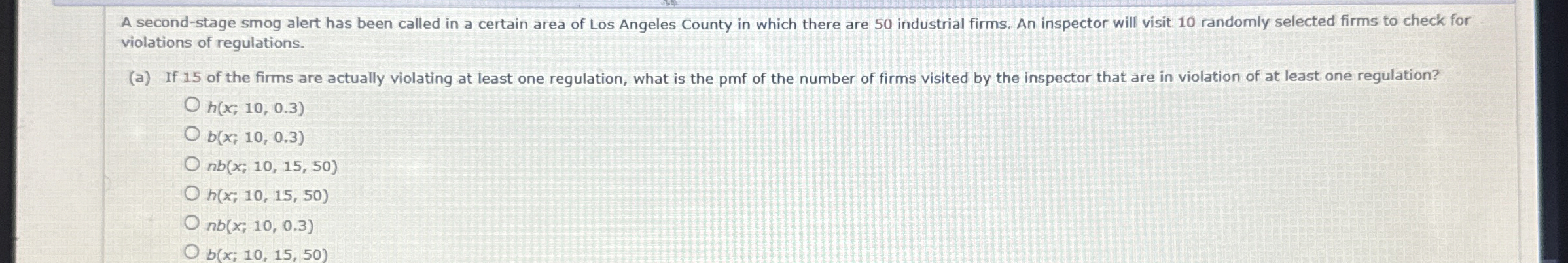 Solved A second-stage smog alert has been called in a | Chegg.com