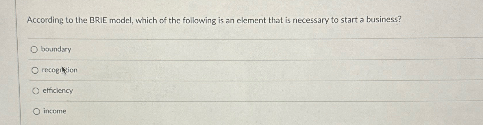 Solved According to the BRIE model, which of the following | Chegg.com