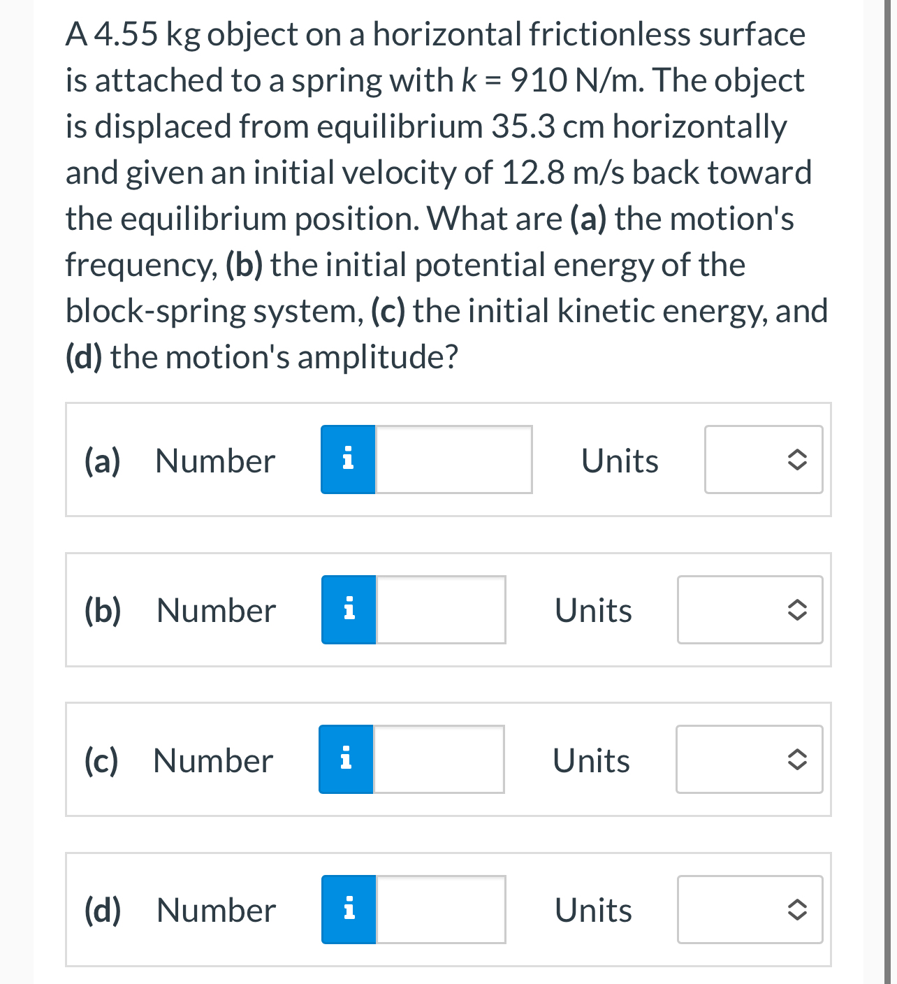 Solved A 4.55 ﻿kg object on a horizontal frictionless | Chegg.com