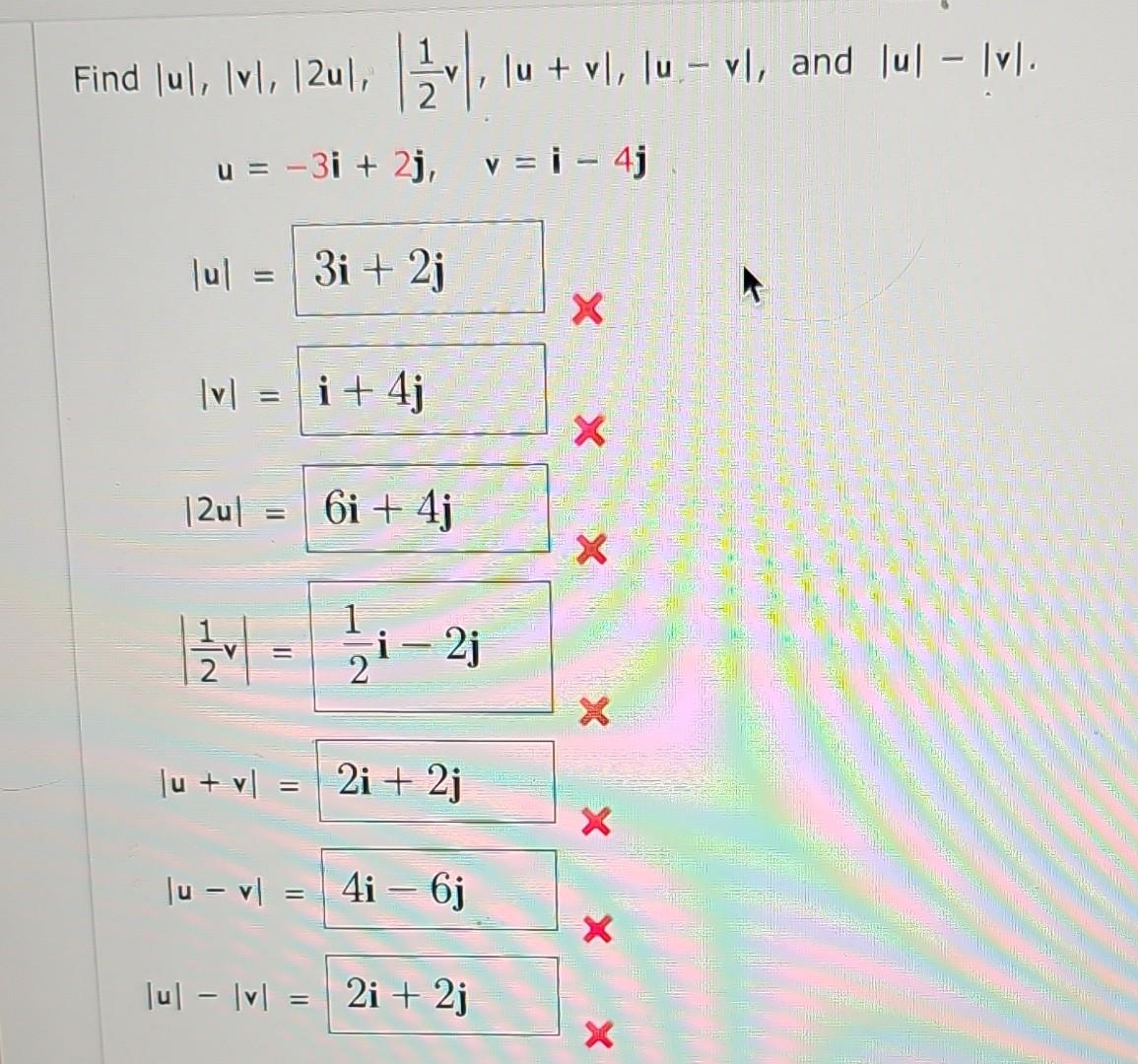 Solved u∣,∣v∣,∣2u∣,∣21v∣,∣u+v∣,∣u−v∣, and | Chegg.com