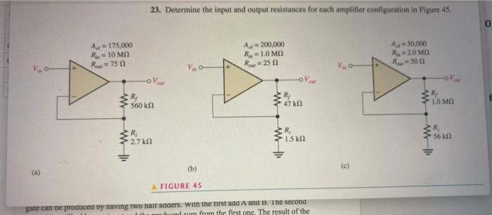 Solved 23. Determine the input and output resistances for | Chegg.com