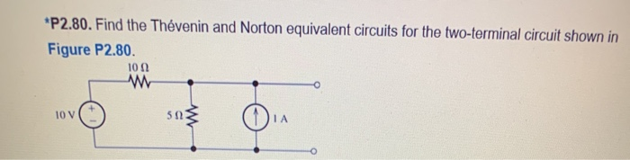 Solved *P2.80. Find the Thévenin and Norton equivalent | Chegg.com