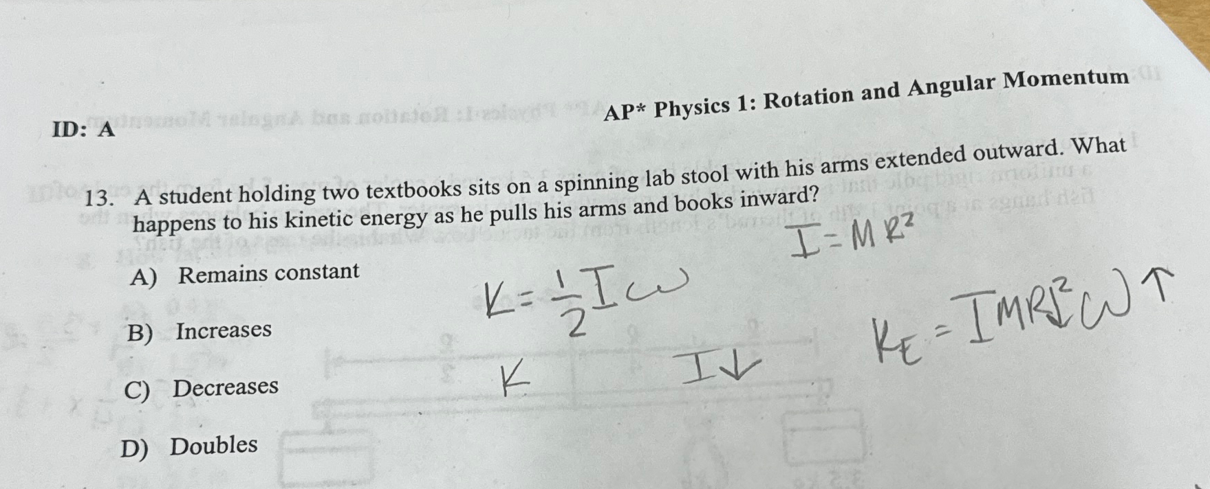 Solved ID: AAP* ﻿Physics 1: Rotation and Angular Momentum13. | Chegg.com